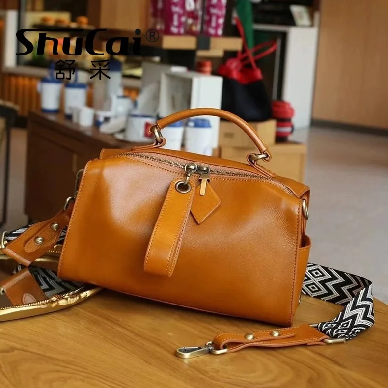 Genuine leather large capacity leisure handheld shoulder bag light high ...