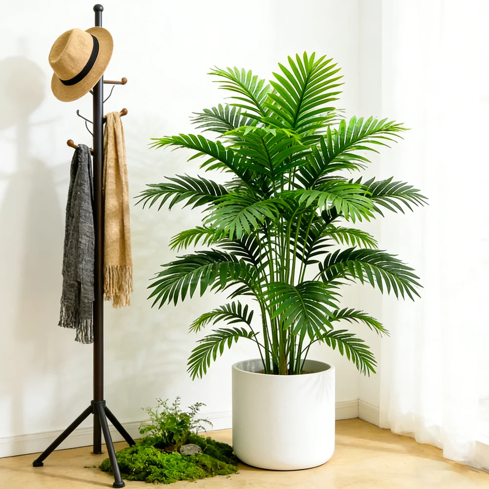 60-80cm Tall Artificial Palm Tree Fake Monstera Plants Branch Plastic ...
