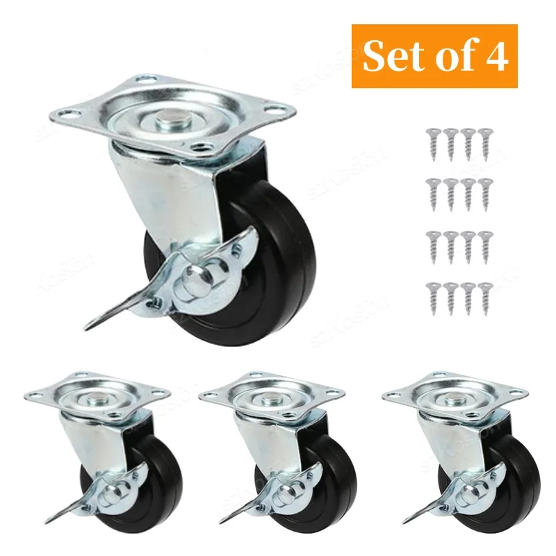 Set-Of-4-1-2inch-Caster-Wheels-PVC-Universal-Casters-360-Degrees-Swivel ...