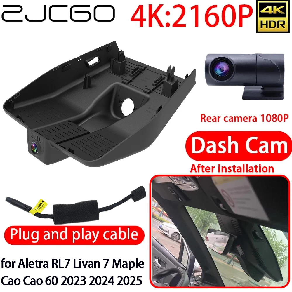 ZJCGO 4K cámara de salpicadero DVR para coche Wifi lente Sony cámara ...