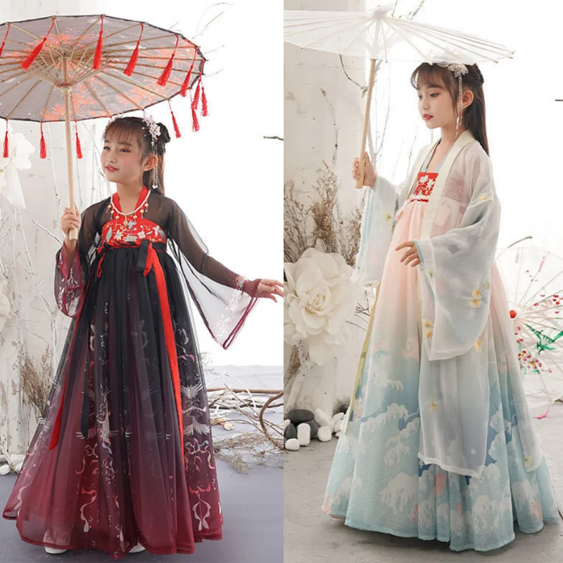 New-Retro-Chinese-Hanfu-Children-s-Girls-Dress-Imitation-Tang-Dynasty ...