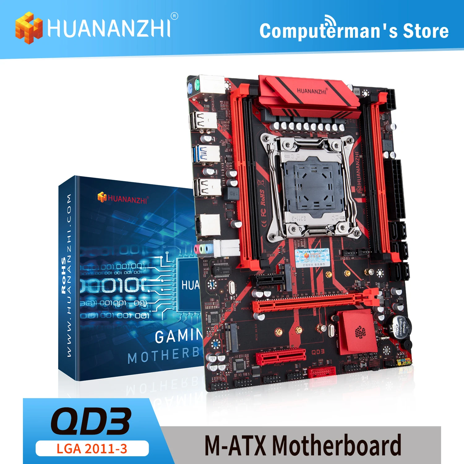 HUANANZHI-QD3-Motherboard-support-Intel-XEON-E5-LGA2011-3-All-Series ...