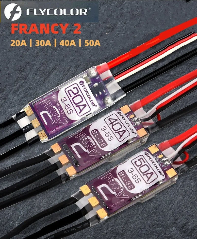 FLYCOLOR-Francy-2-Brushless-ESC-20A-30A-40A-50A-BLHELI-32-Dshot-High ...