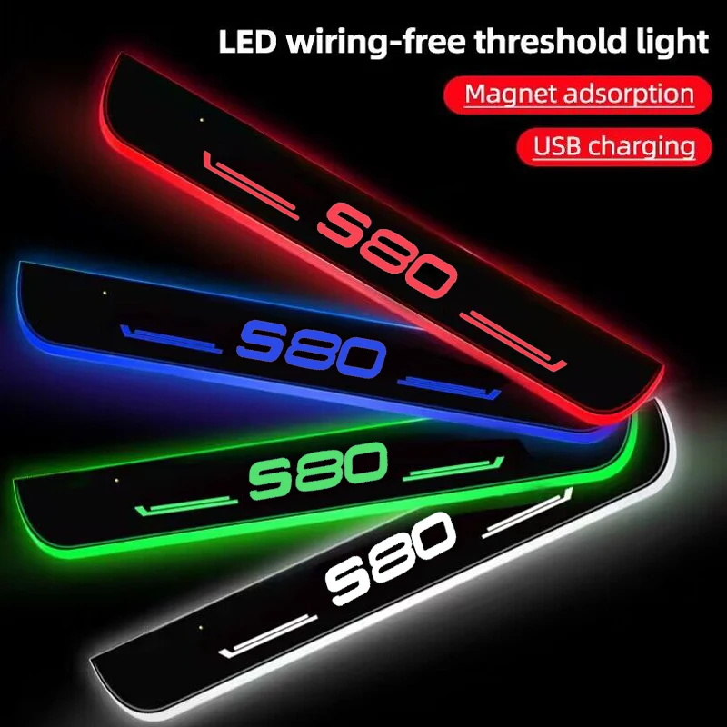 USB-Power-Moving-Wireless-for-Volvo-S80-LED-Pedal-Light-Acrylic-Car ...