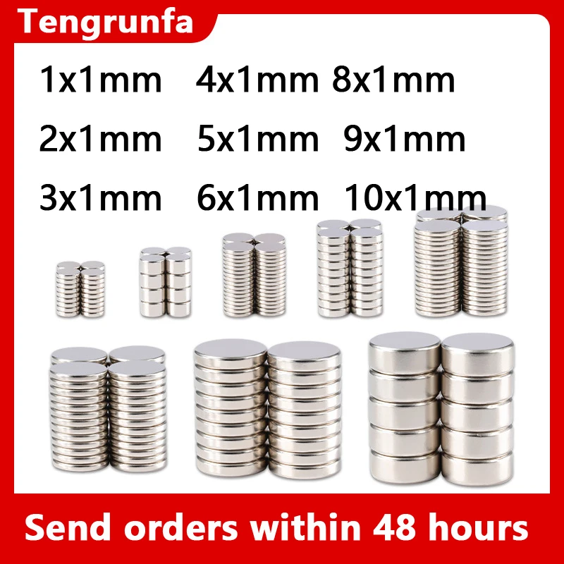 1x0.5 1x1 2x1 3x1 4x1 5x1 6x1 7x1 8x1 9x1 10x1 mm Strong Round Magnets ...