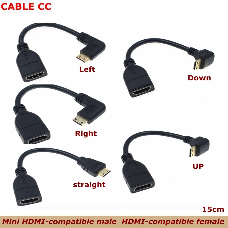1080P-Mini-HDMI-compatible-to-HDTV-Cable-Male-to-Female-90-degree-Right ...