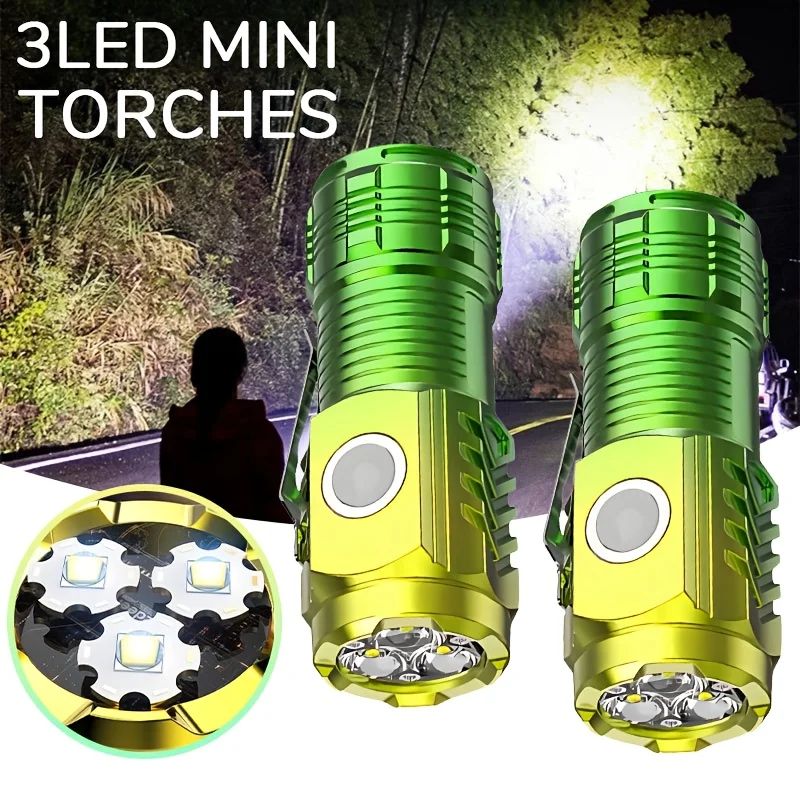 3LED Super Bright Flashlight Portable Mini Burst Flash Torch ...