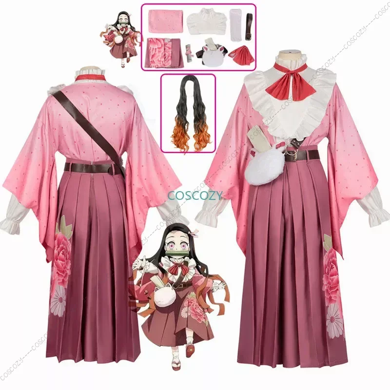 Disfraz-de-Cosplay-de-kamado-Nezukko-para-ni-a-uniforme-de-Nezuko-bolsa ...