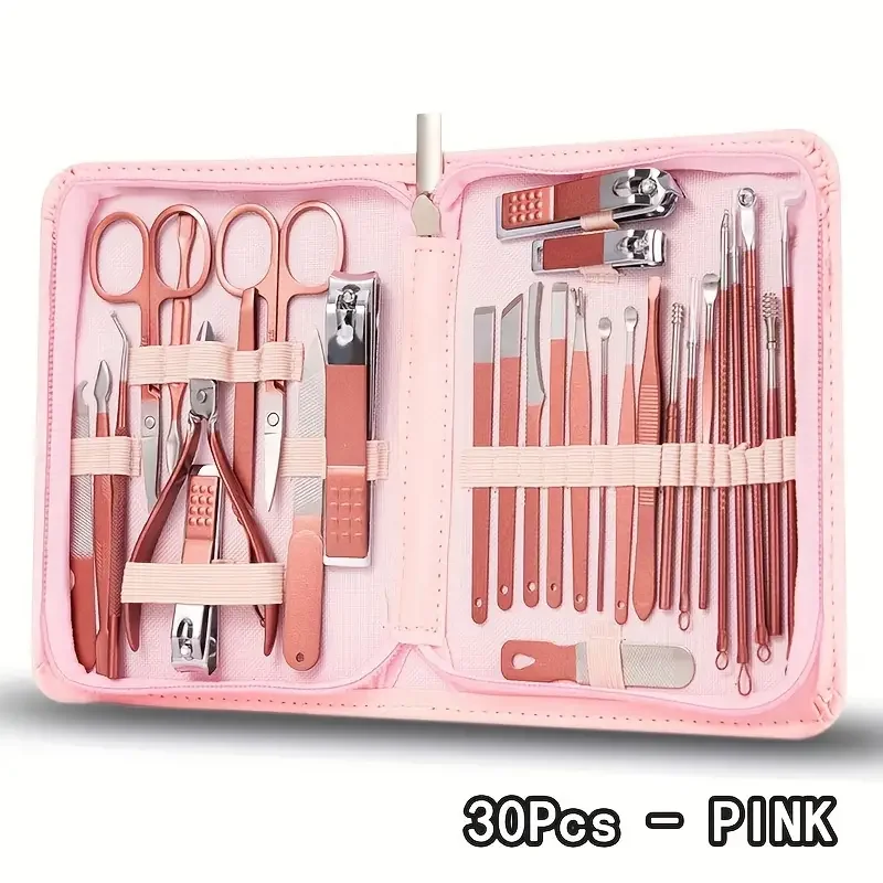 Nail-Clipper-Set-Cherry-Blossom-Powder-30-piece-Nail-Clipper-Stainless ...