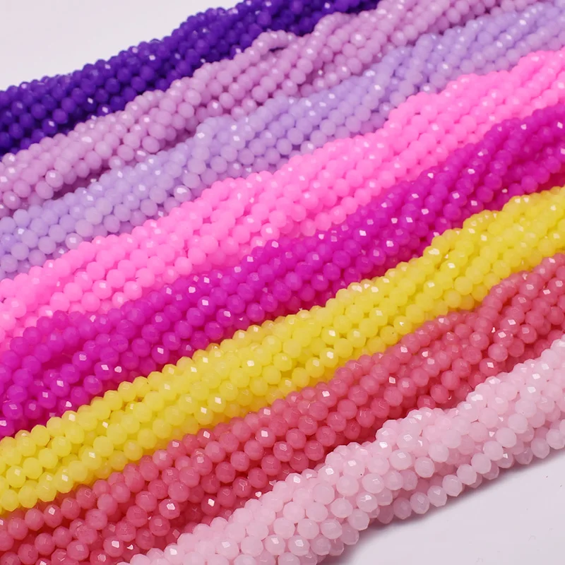 4 6 8mm Purple Rose Pink Rondelle Crystal Glass Beads Czech Loose ...
