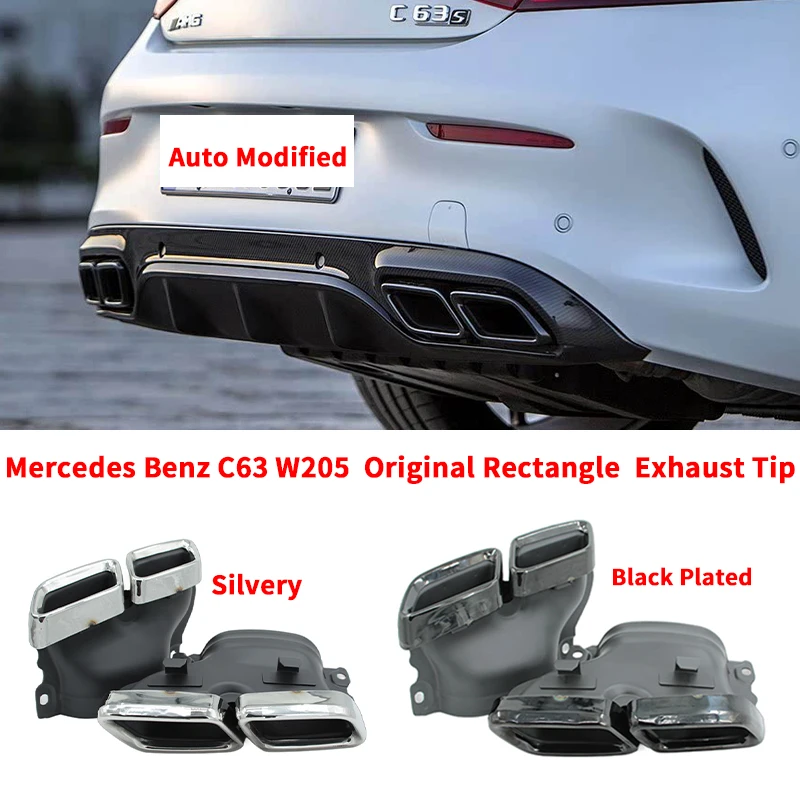 For Mercedes Benz C-Class W205 C63 Original Four Outlet Exhaust Tail ...