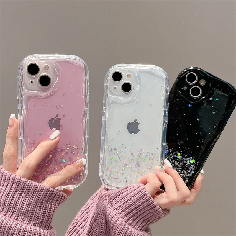 Luxury Gradient Sequins Clear Glitter Phone Case For iPhone 14 13 12 11 ...