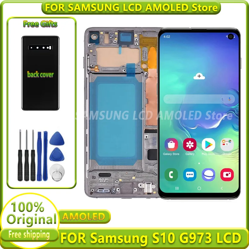 Original-Screen-For-SAMSUNG-Galaxy-S10-G973-G973F-LCD-Super-Amoled ...