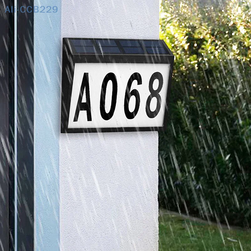 Solar Address Sign Lighted Address Plaque Outdoor Waterproof ...
