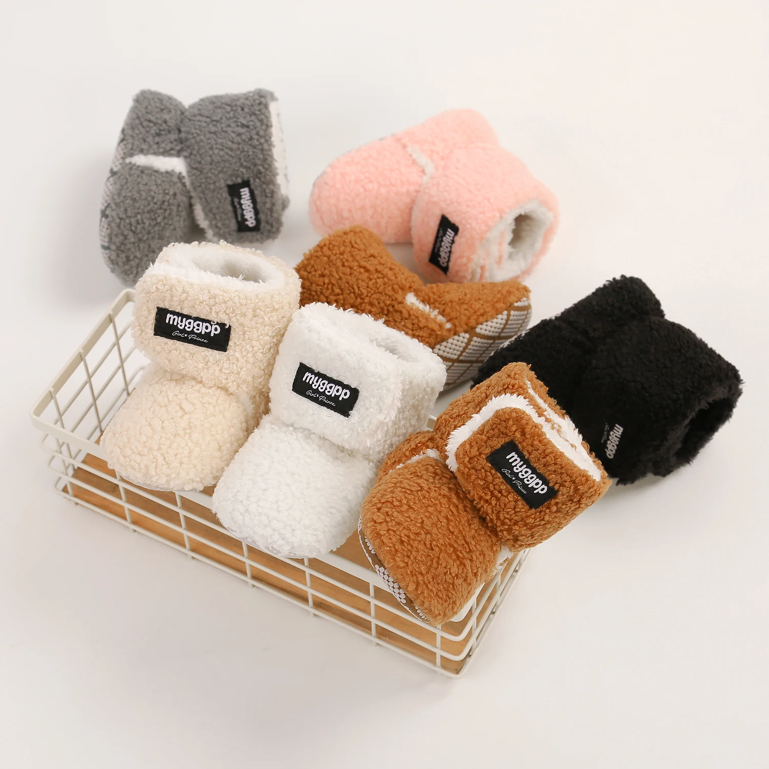 Newborn Baby Boy Girl Soft Fleece Booties Stay On Infant Slippers Socks ...