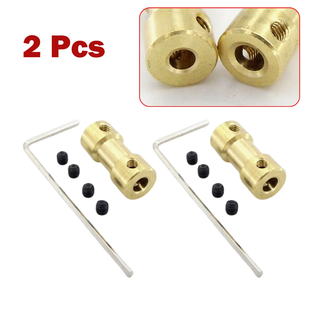 2/2.3/3/3.17mm 2 Pcs Brass Rigid Hexagonal Coupling Motor Shaft Coupler ...