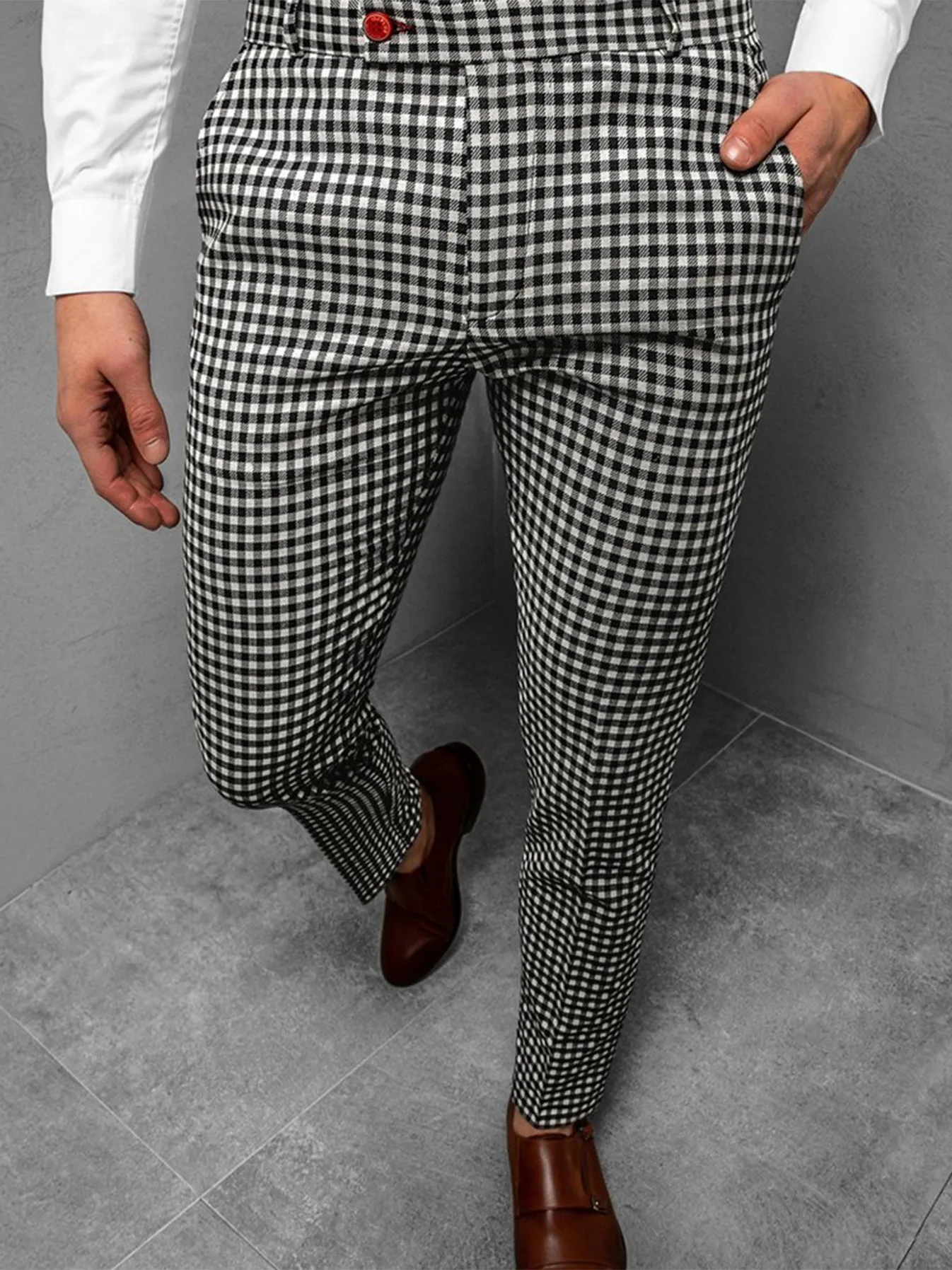 New-Men-s-Casual-Stretch-Pants-Solid-Color-Slim-Business-Formal-Office ...