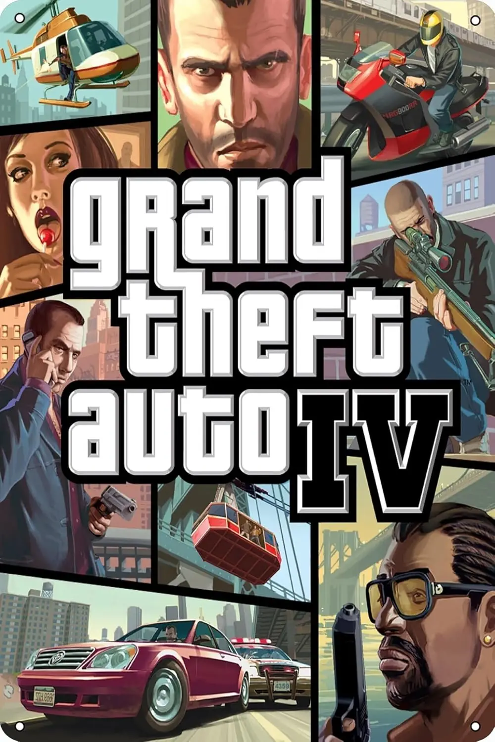 Gta 4 Retro Metal Tin Sign Vintage Room Decor Poster for Home Coffee ...