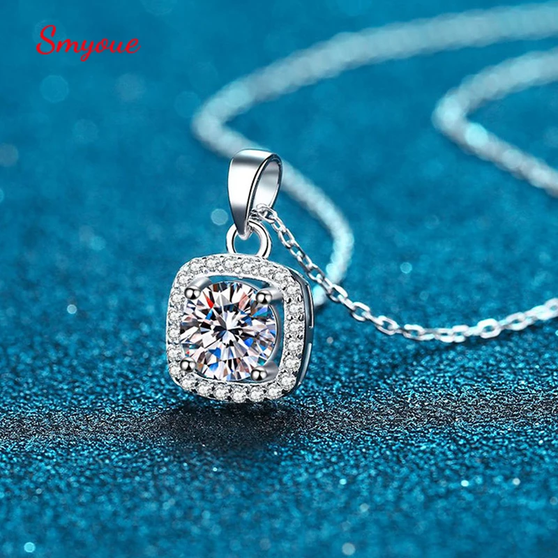 Smyoue-GRA-D-Color-2ct-Moissanite-Necklace-Pendant-for-Women-Classic-Square-Female-Necklace-S925 ...