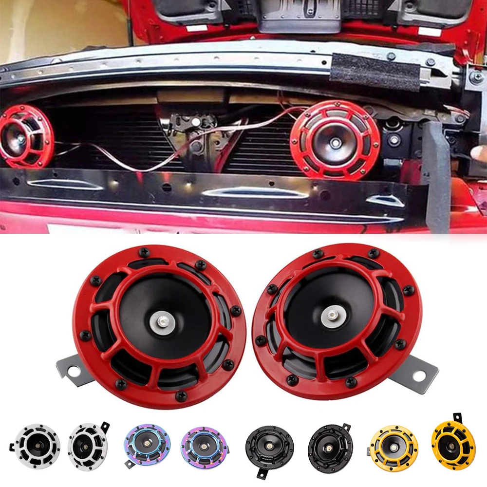 2Pcs-set-Red-Hella-Super-Loud-Compact-Electric-Blast-Tone-Air-Horn-Kit ...