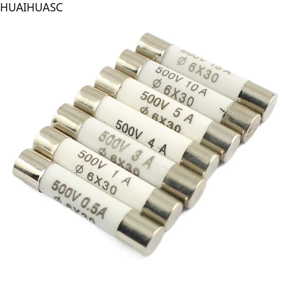 5pcs Ceramic Fuse 6x30mm 500V F 500mA 0.5A 1A 2A 3A 4A 5A 10A 15A Quick ...