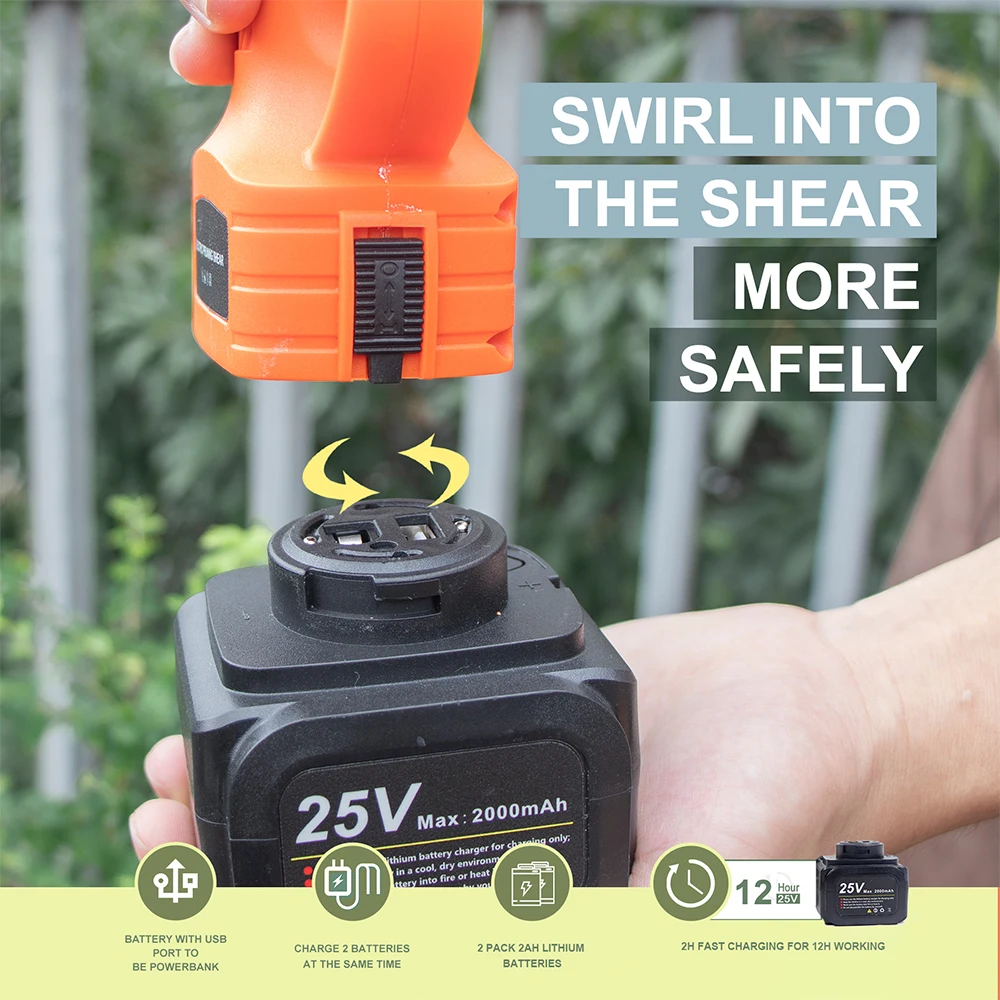 T Tovia 25V 40 Mm Vezeték Nélküli Elektromos Metszőnyelés Nyíró Hatékony Gyümölcsfa Bonsai ...