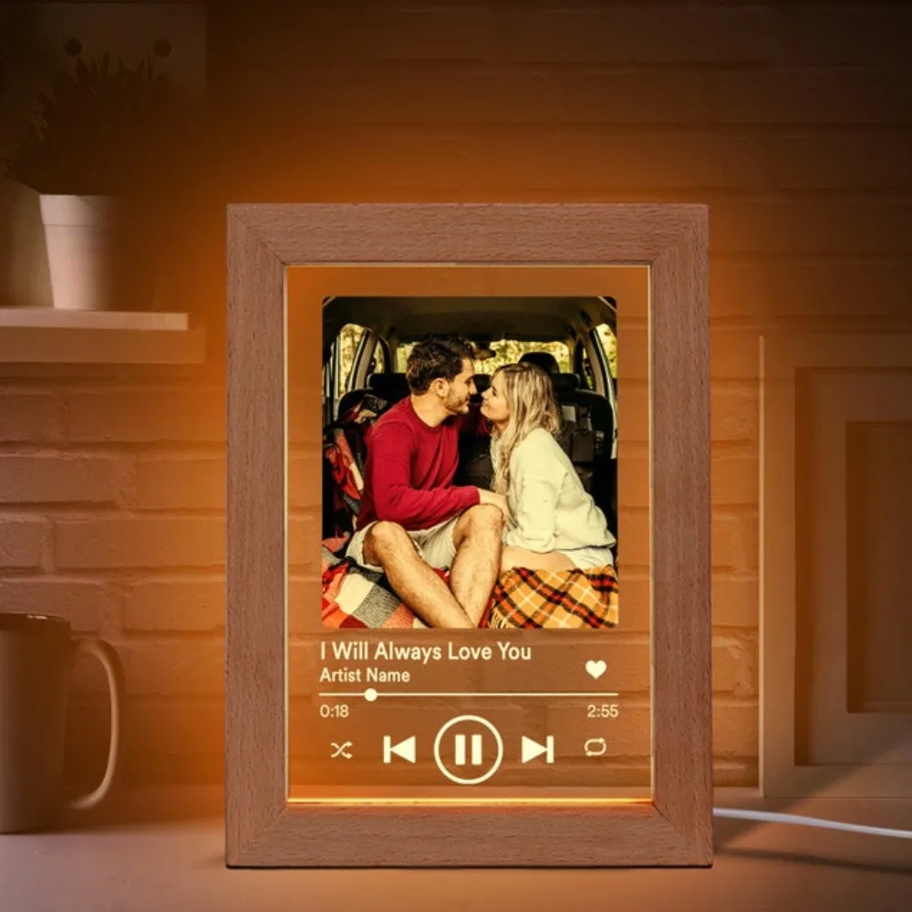 Custom-Music-Picture-Frame-Acr-lico-Photo-Frame-com-Luz-LED-Song-Frame ...