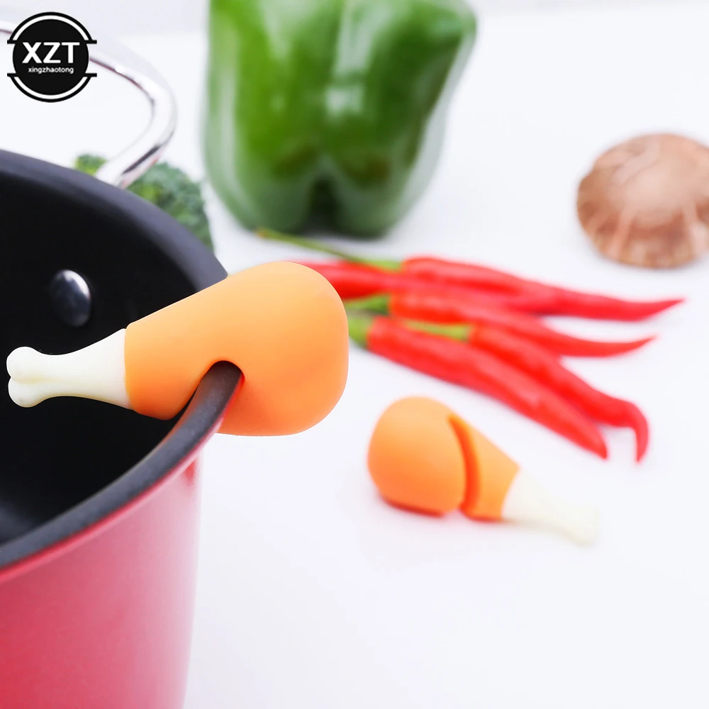 New Spill-proof Pot Lid Rack Silicone Heat-resisting Overflow Stoppers ...