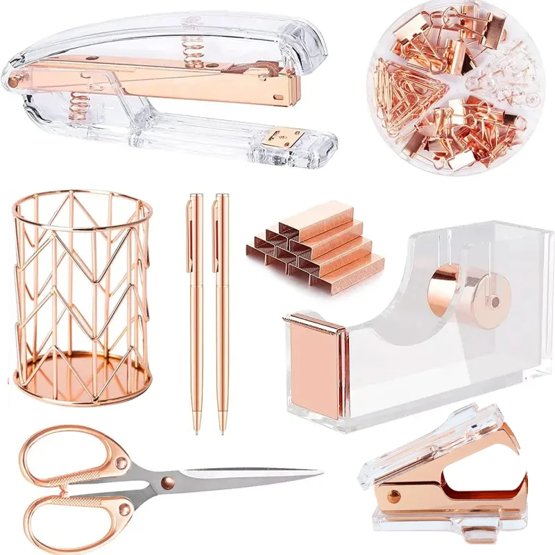 Complete-Office-Supplies-Set-Acrylic-Stapler-Tape-Holder-Pen-Holder ...