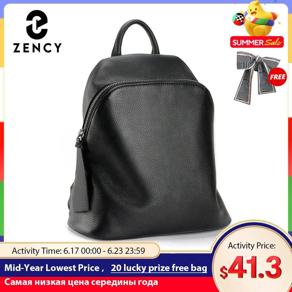 Zency-100-Genuine-Leather-Black-Red-Women-Backpack-Vintage-Solid-Large-Travel-Bags-Schoolbag-For ...