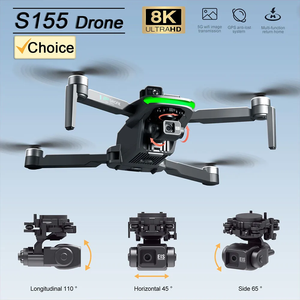 S155-Drone-HD-8K-Dual-Camera-5G-WiFi-3-Axis-Anti-Shake-Brushless-Power ...