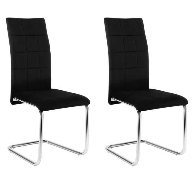 2PCS/SET Velvet Dining Chairs Swing Cantilever Upholstered Kitchen ...
