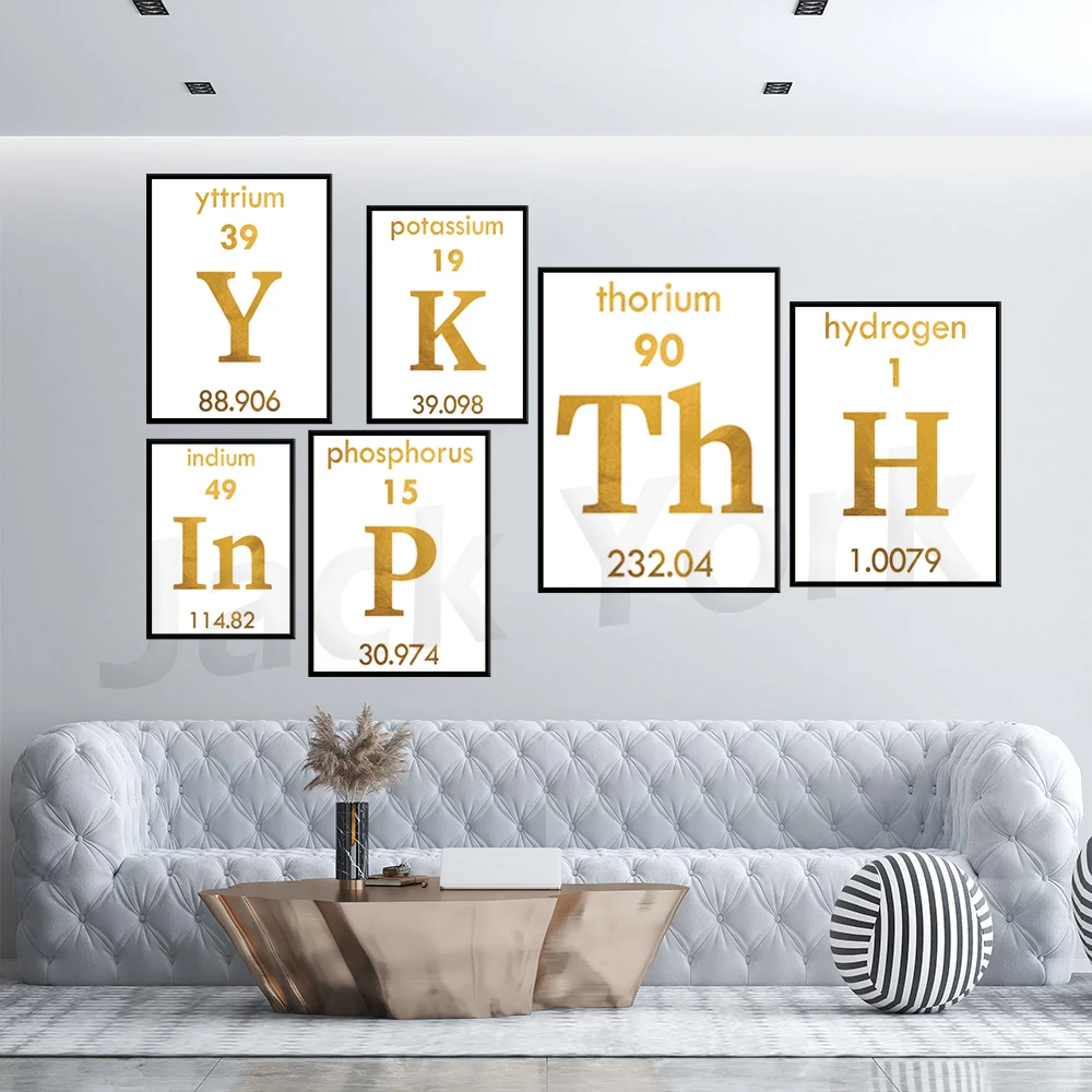 Periodic-Table-Wall-Art-Foil-Print-Periodic-Table-Of-Elements-Science ...