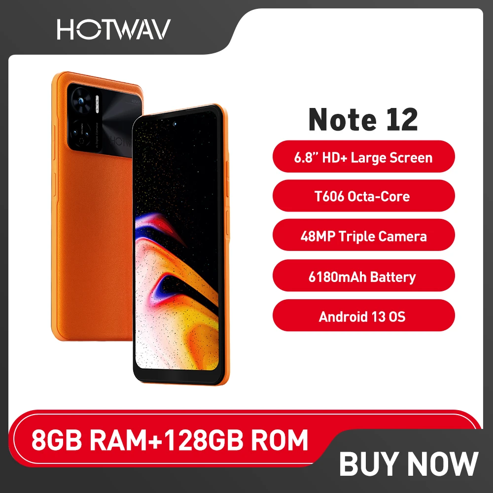 HOTWAV Note 12 Smartphone 6.8'' HD+ Android 13 Mobile Phone 48MP NFC ...