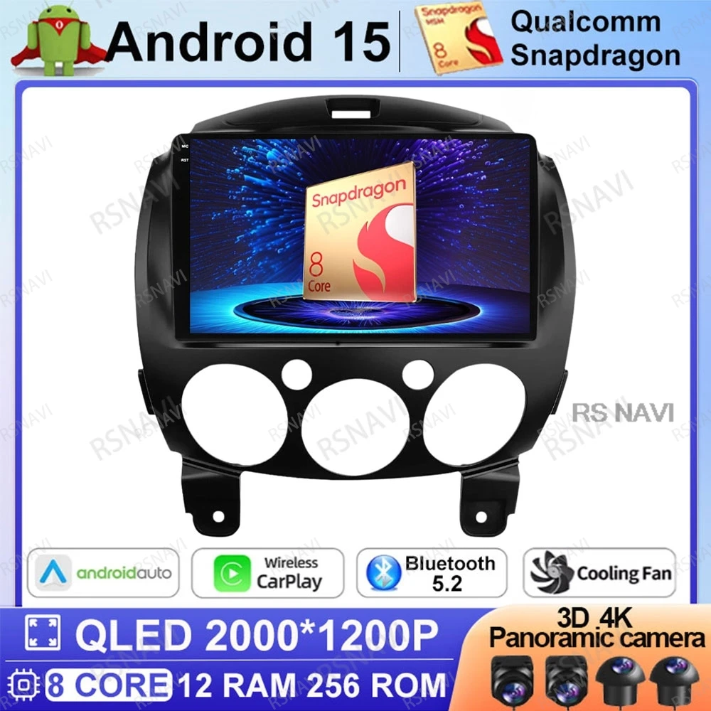 Android 15 Car Radio For MAZDA 2 Mazda2 2007-2014 GPS Head Unit Viedo ...