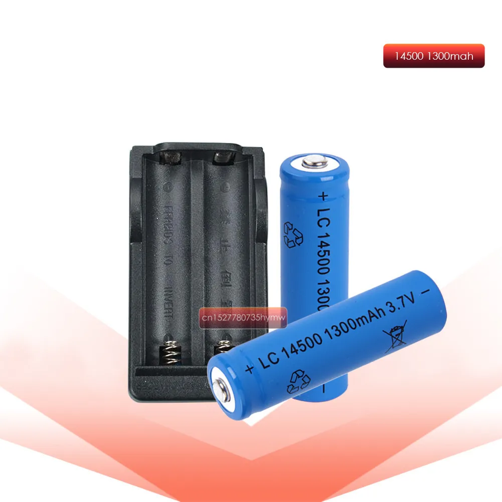2pc ANLB AA 14500 1300mah 3.7V lithium ion rechargeable batteries With ...