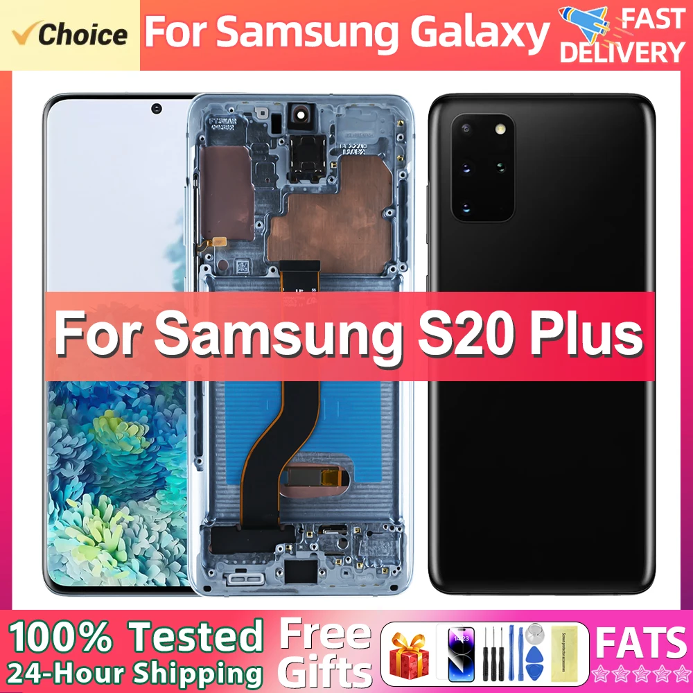 6-7-Screen-For-AMOLED-S20-Plus-With-Frame-For-Samsung-Galaxy-S20-G985 ...