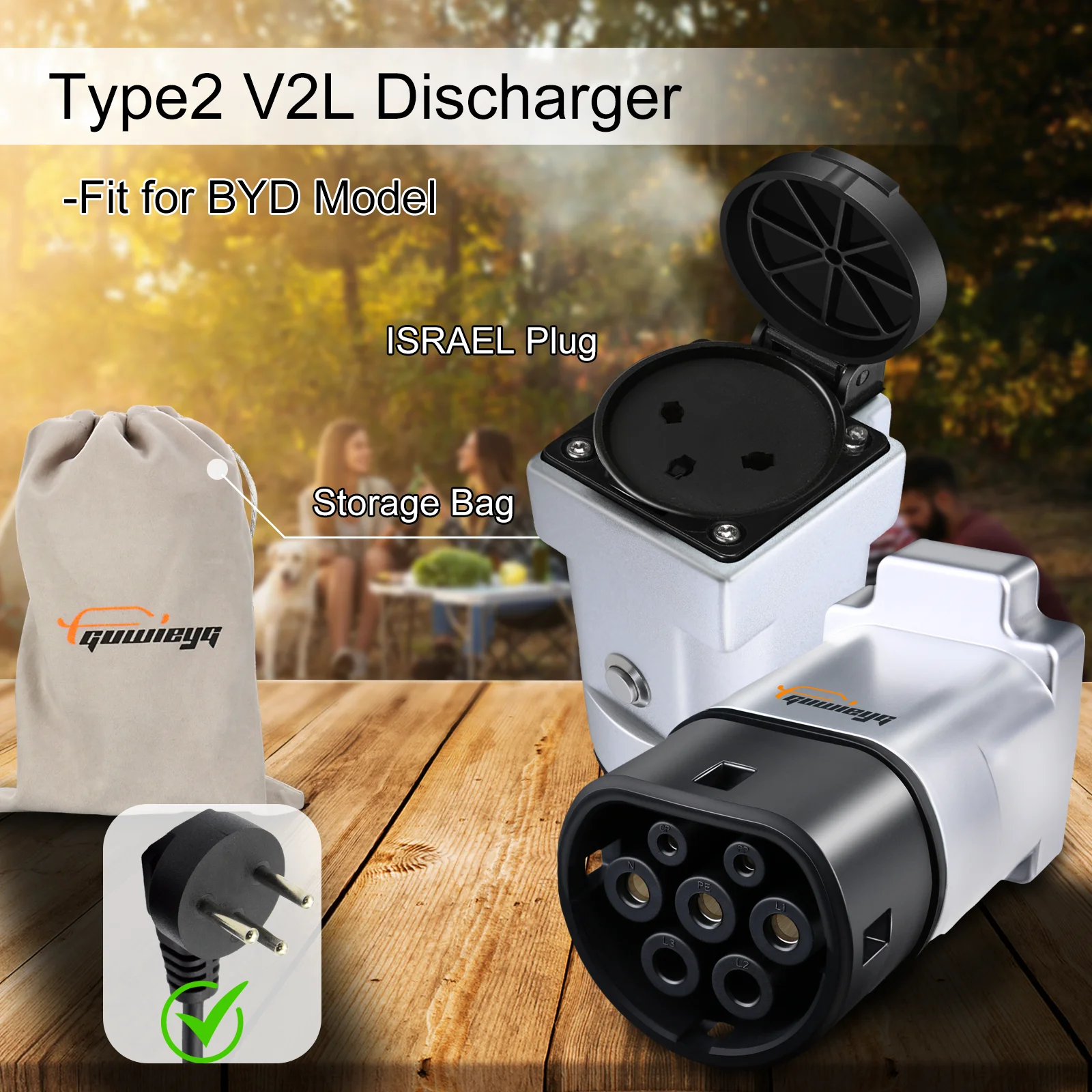 V2L-Discharger-Israel-Plug-For-Type2-Car-Discharge-EV-Cable-Adapter ...
