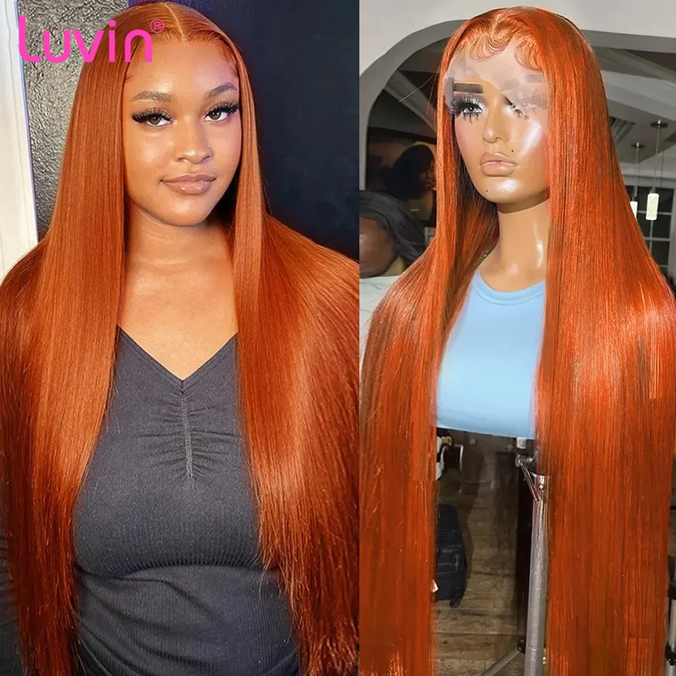 Luvin-30-Inch-180-Ginger-Orange-13x4-Lace-Front-Human-Hair-Wigs ...