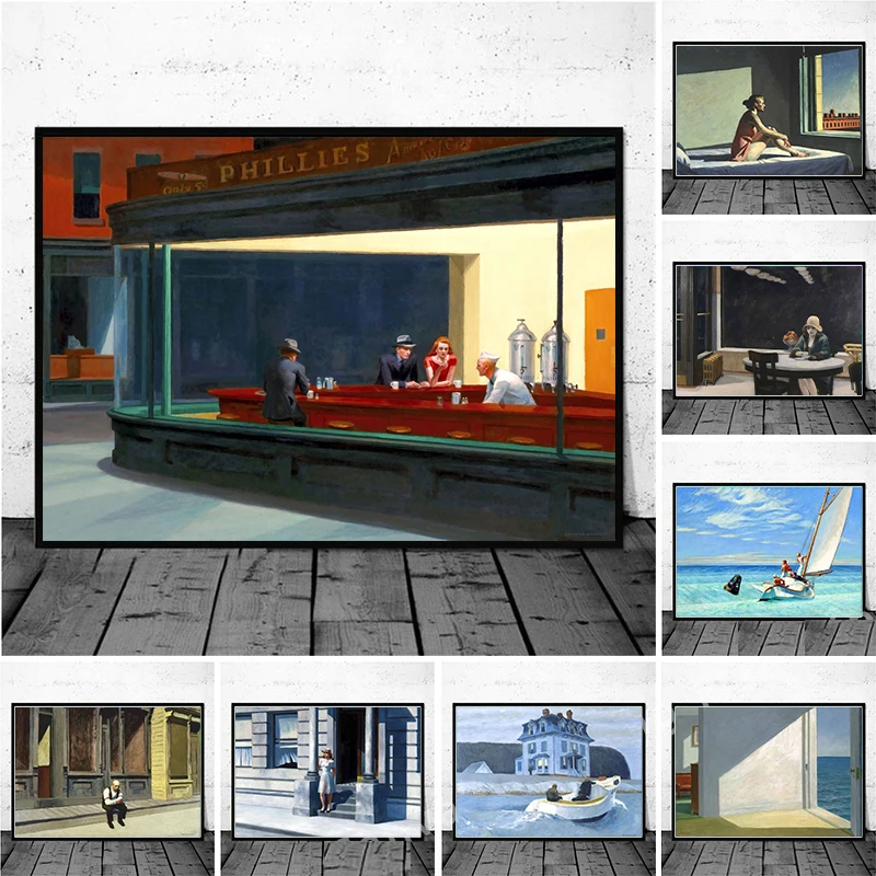 Edward-Hopper-Famous-Realistic-Master-Art-Poster-Canvas-Painting ...