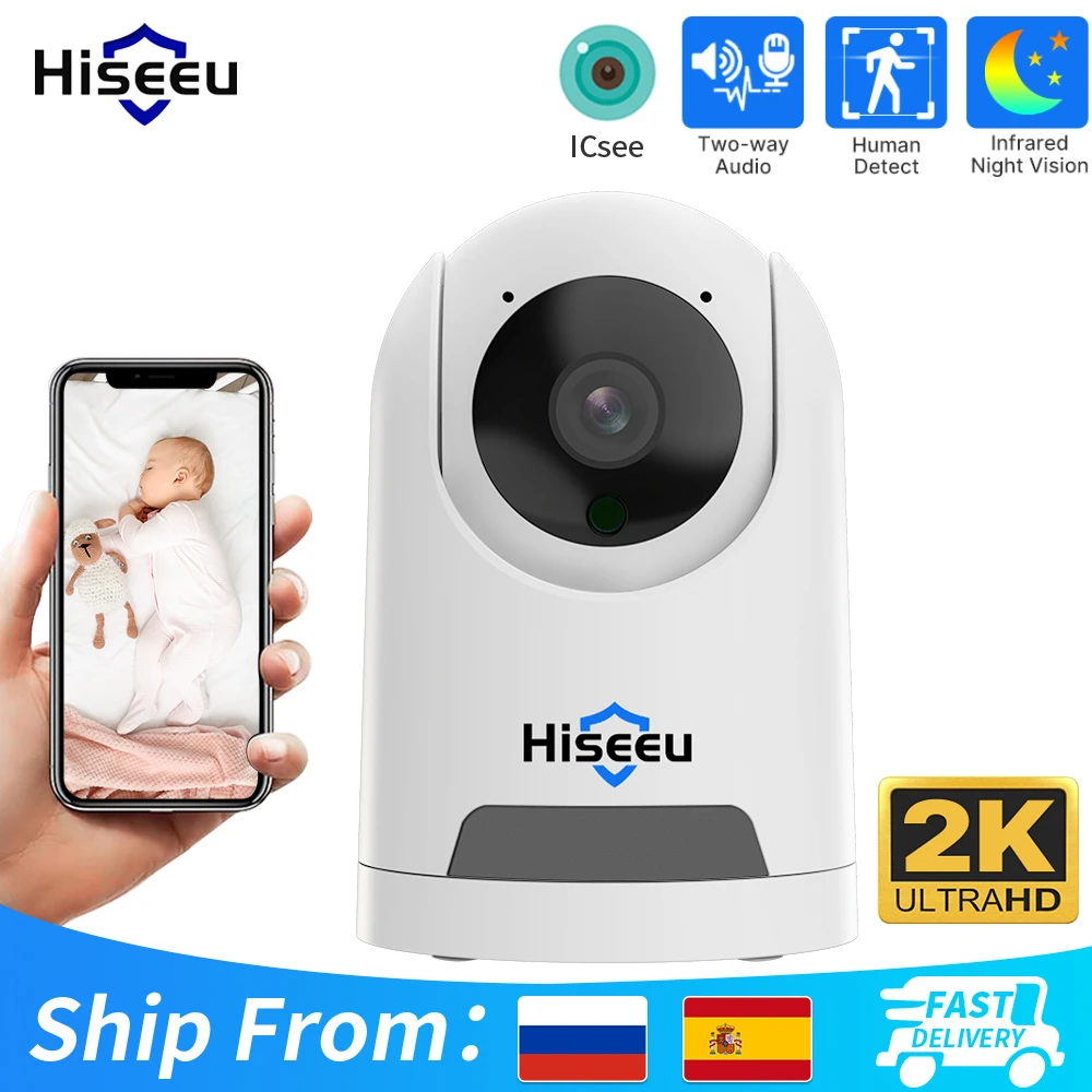 Hiseeu 2mp 3mp Ip Camera Wifi Wireless Smart Home Security Camera ...