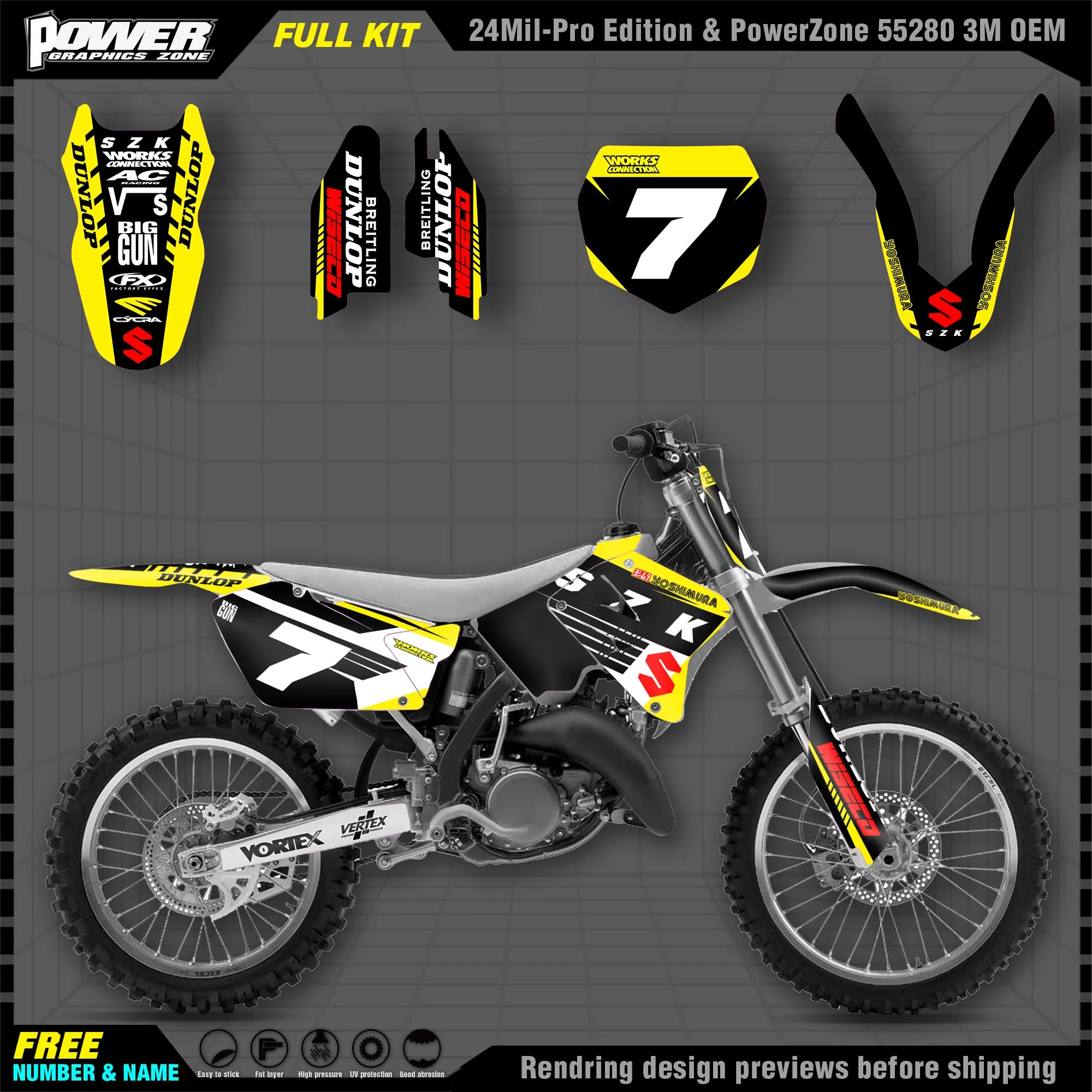 Powerzone Custom Team Graphics Decals Stickers Kit For Suzuki Decal ...