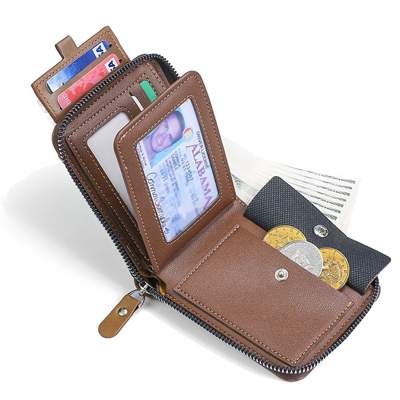 Men-s-Wallet-Made-of-Leather-Wax-Oil-Skin-Purse-for-Men-Coin-Purse ...