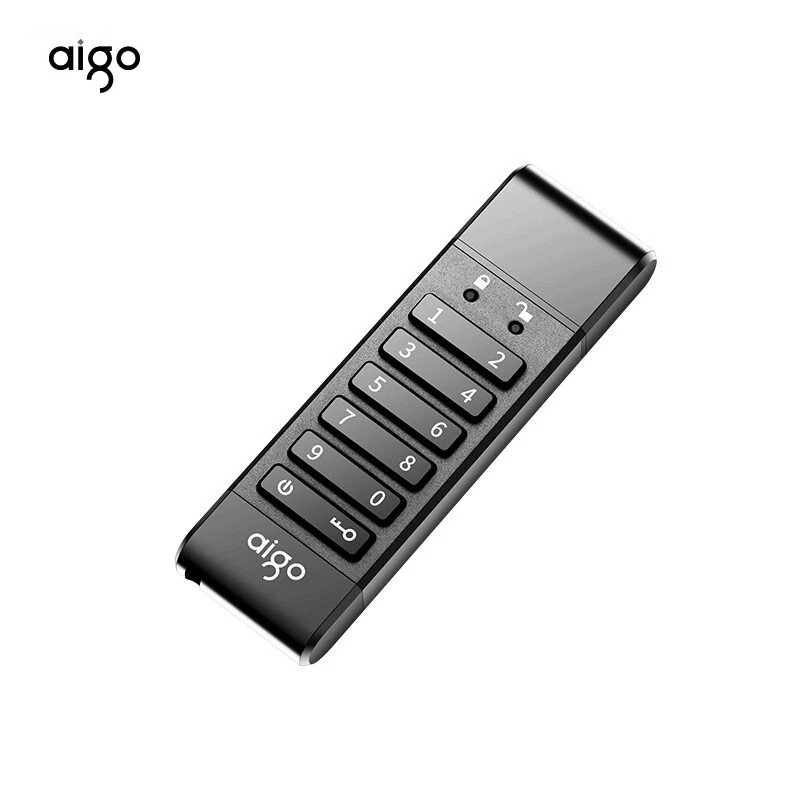 Aigo 32GB 64GB 128GB Pushbutton Encrypted USB Flash Drive U92 SM4 ...