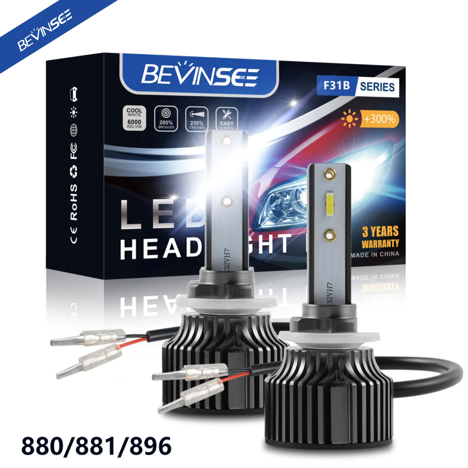 Bevinsee-880-881-H27-LED-Automotive-Fog-Light-Bulbs-for-Hyundai-Santa-F ...