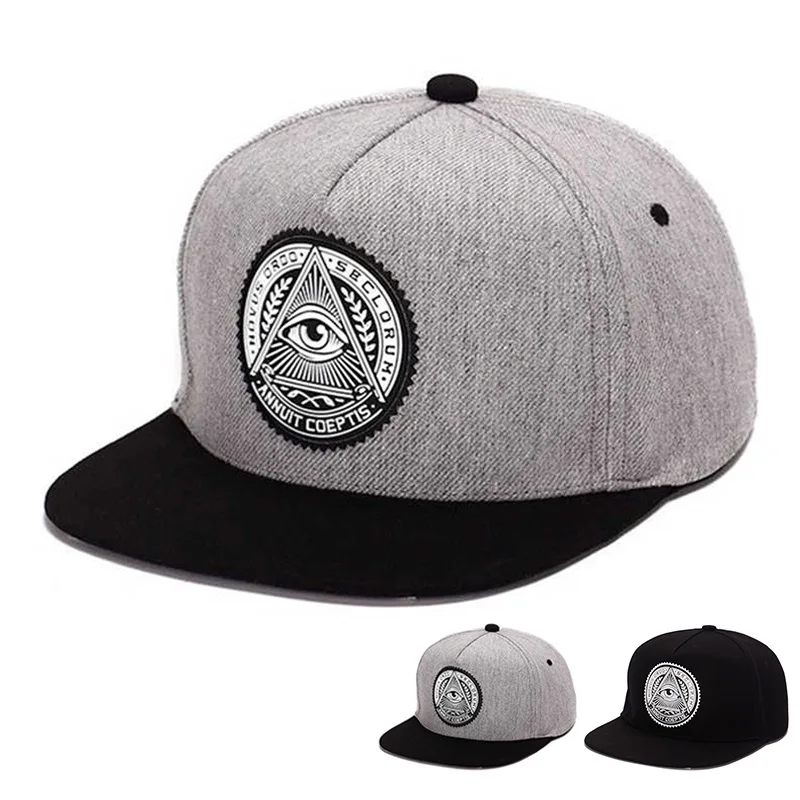 New Fashion 5 Panels Snapback God Eyes Plastic Patch Men Flat Brim ...