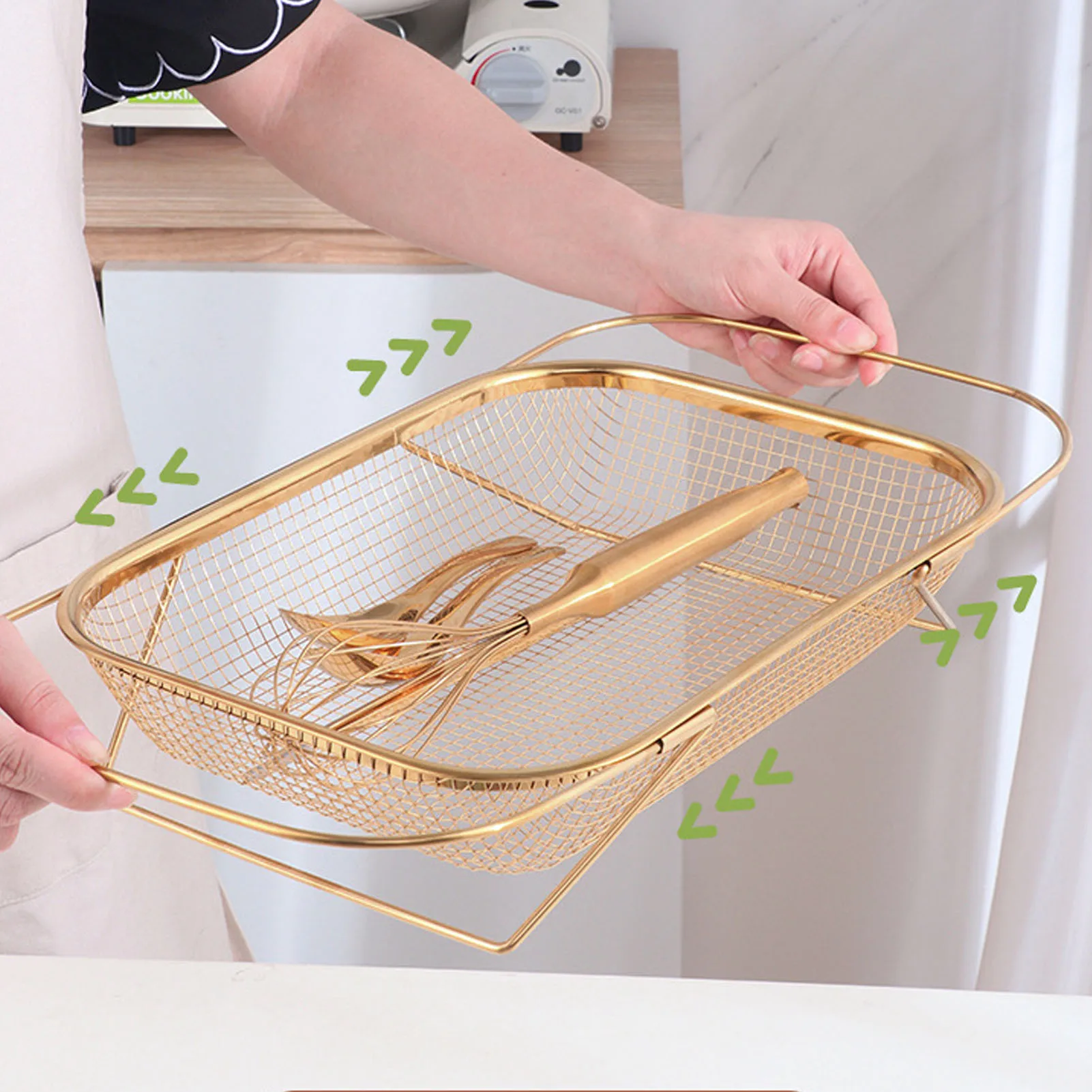 Kitchen Drainage Basket, Stainless Steel Expandable Rectangular Mesh ...