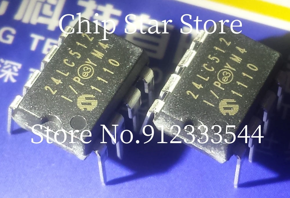 5 100pcs 24LC512 I/P 24LC512 DIP8 EEPROM 512 Kbit 64K x 8bit Serial I2C (2 Wire) 100%New And ...