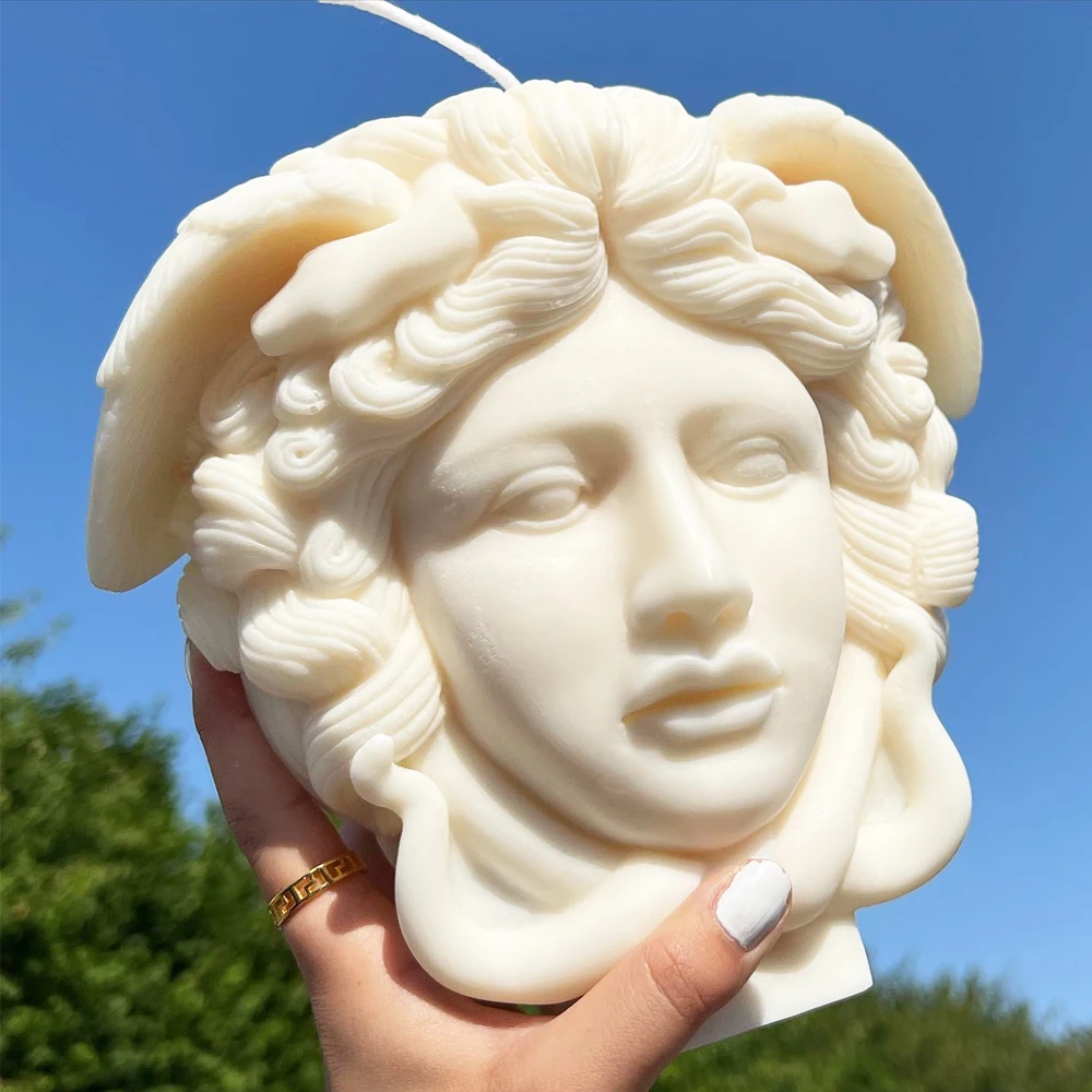 Medusa-Head-Candle-Silicone-Mold-DIY-Greek-Sculpture-Body-Face-Snake ...