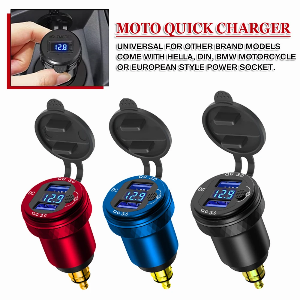 Dual-USB-Charger-With-Switch-USB-Type-C-Quick-Charger-DIN-Hella-Plug ...